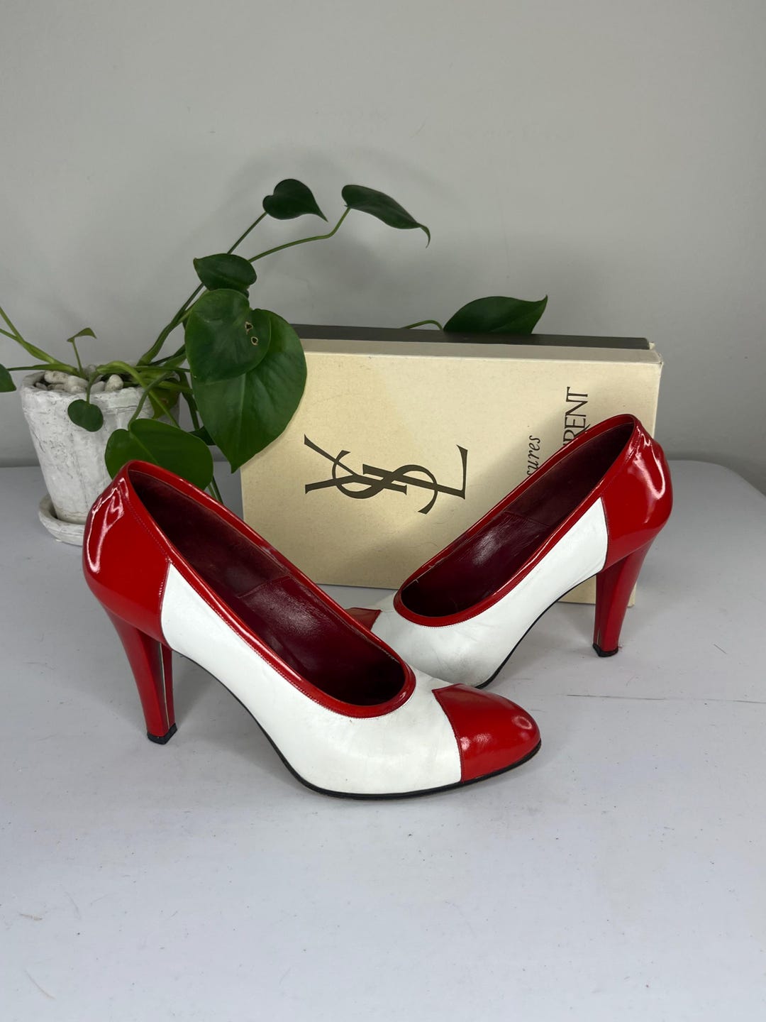 Runway Rules - Vintage 1980s YSL Red Patent & White Leather Spectator ...
