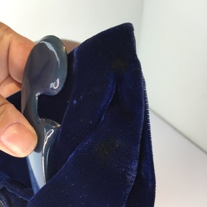 New Season Ready - Vintage 1930s Midnight Blue Silk Velvet Slant Twist ...