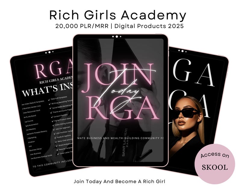 Rich Girls Academy | RGA 2025 | Master Resell Rights | Digital ...
