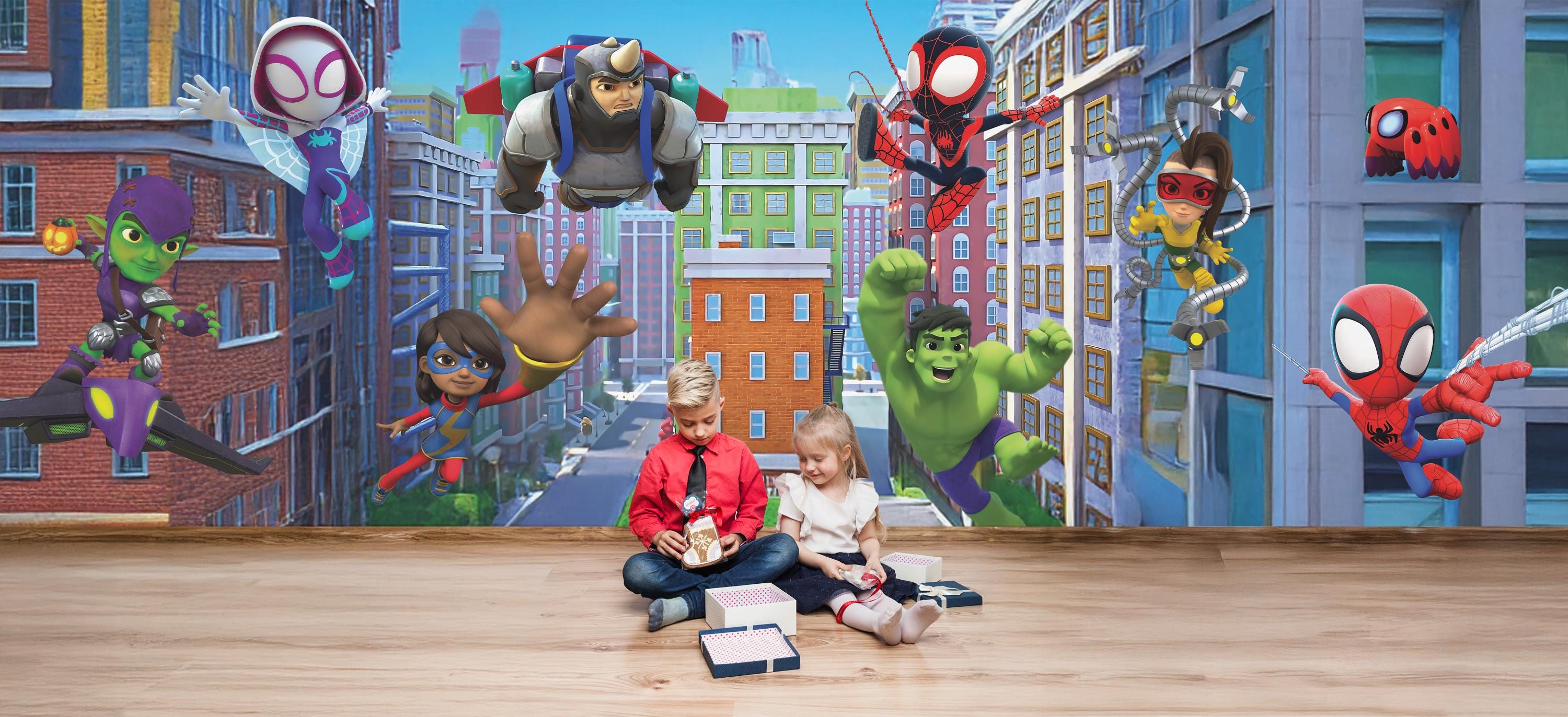 Spidey and Friends Wallpaper Spidey Wall Art for Games Room Wall ...