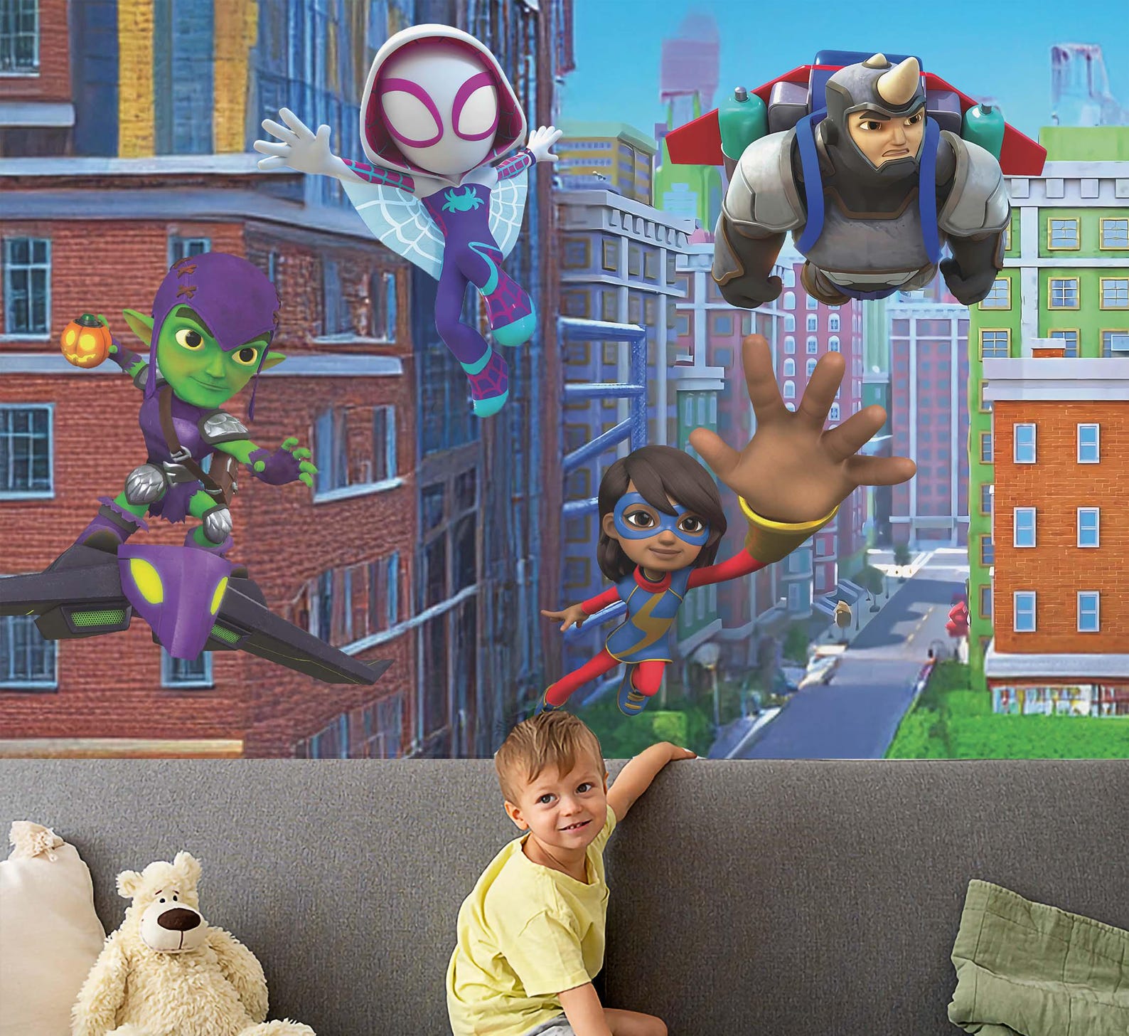 Spidey and Friends Wallpaper Spidey Wall Art for Games Room Wall ...