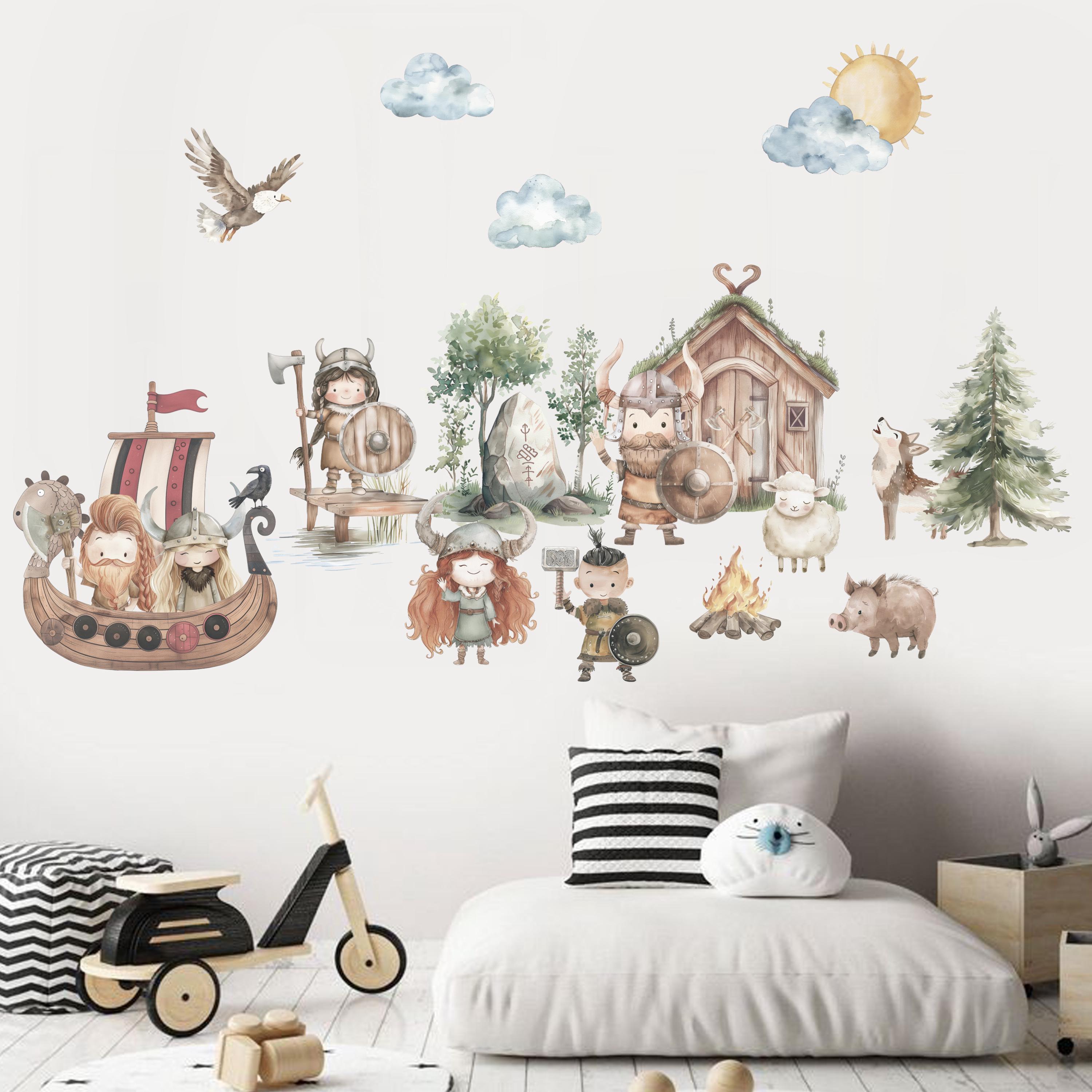 Peel and Stick Viking Wall Decal Viking Ship Wall Art Animal Wall ...