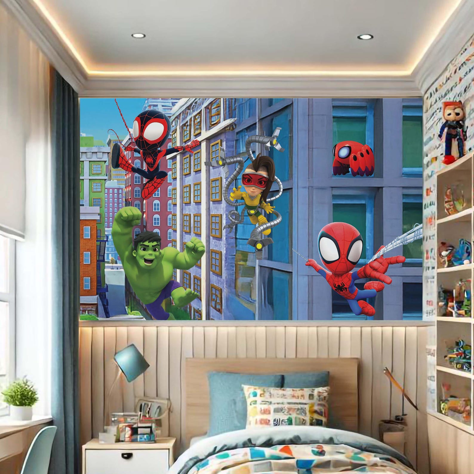 Spidey and Friends Wallpaper Spidey Wall Art for Games Room Wall ...