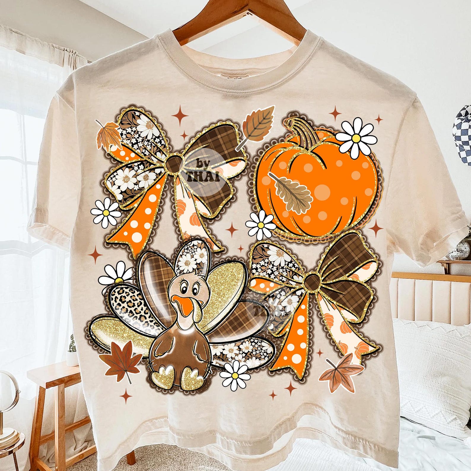 Preppy Coquette Thanksgiving Turkey Png, Faux Glitter Fall Autumn ...