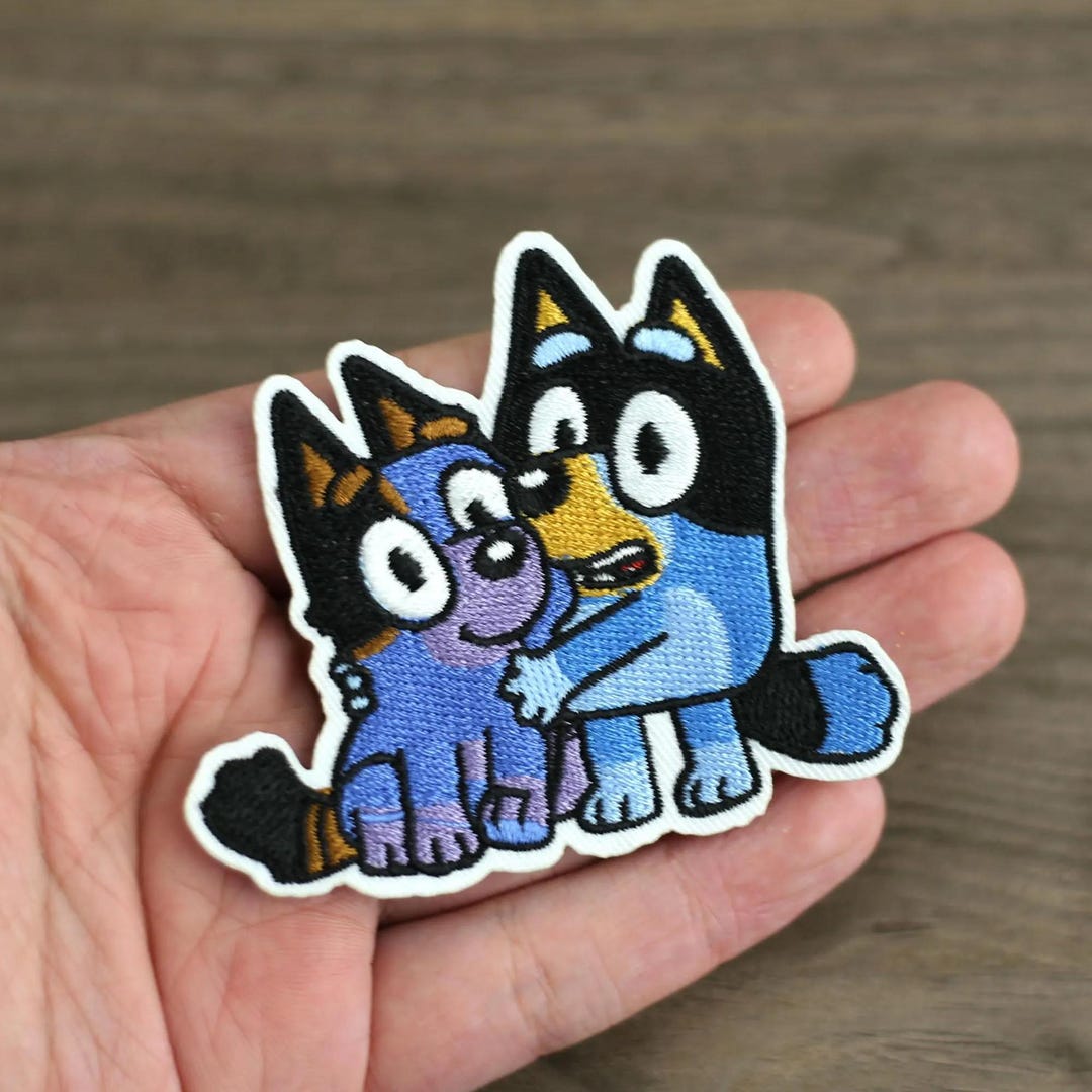 Bluey Dog Inspired Iron on and Stick on Patches,jacket T-shirt Backpack ...