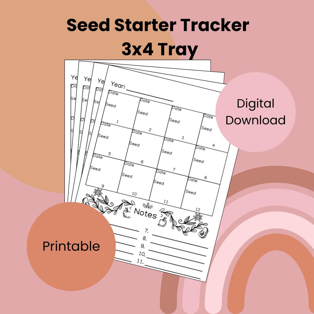 Seed Starter Tray Tracker 3 X 4 Cell, 3x4 Seed Tray, Seed Tray Tracker ...