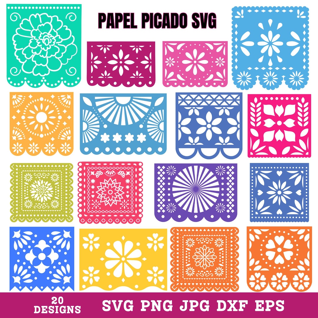 Papel Picado Svg Bundle, Papel Picado Png, Papel Picado Clipart ...