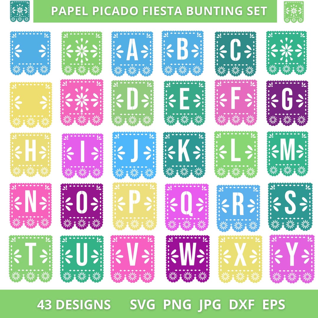 Papel Picado Svg Bundle, Papel Picado Png, Papel Picado Clipart ...