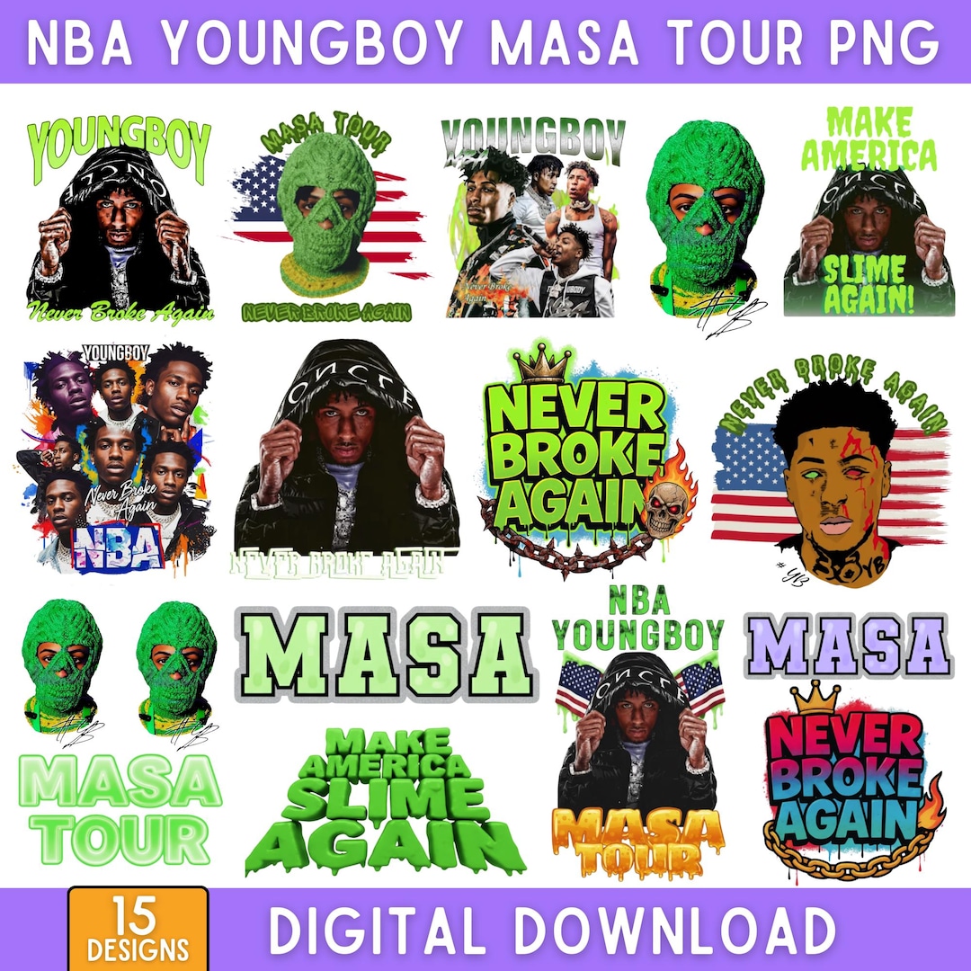 NBA Youngboy Png Bundle | Masa Tour 4KT 15 Slime Rap Designs | Hip Hop ...