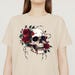 Floral Skull Png, Skull Png Clipart, Red Roses Skull Design, Skull ...