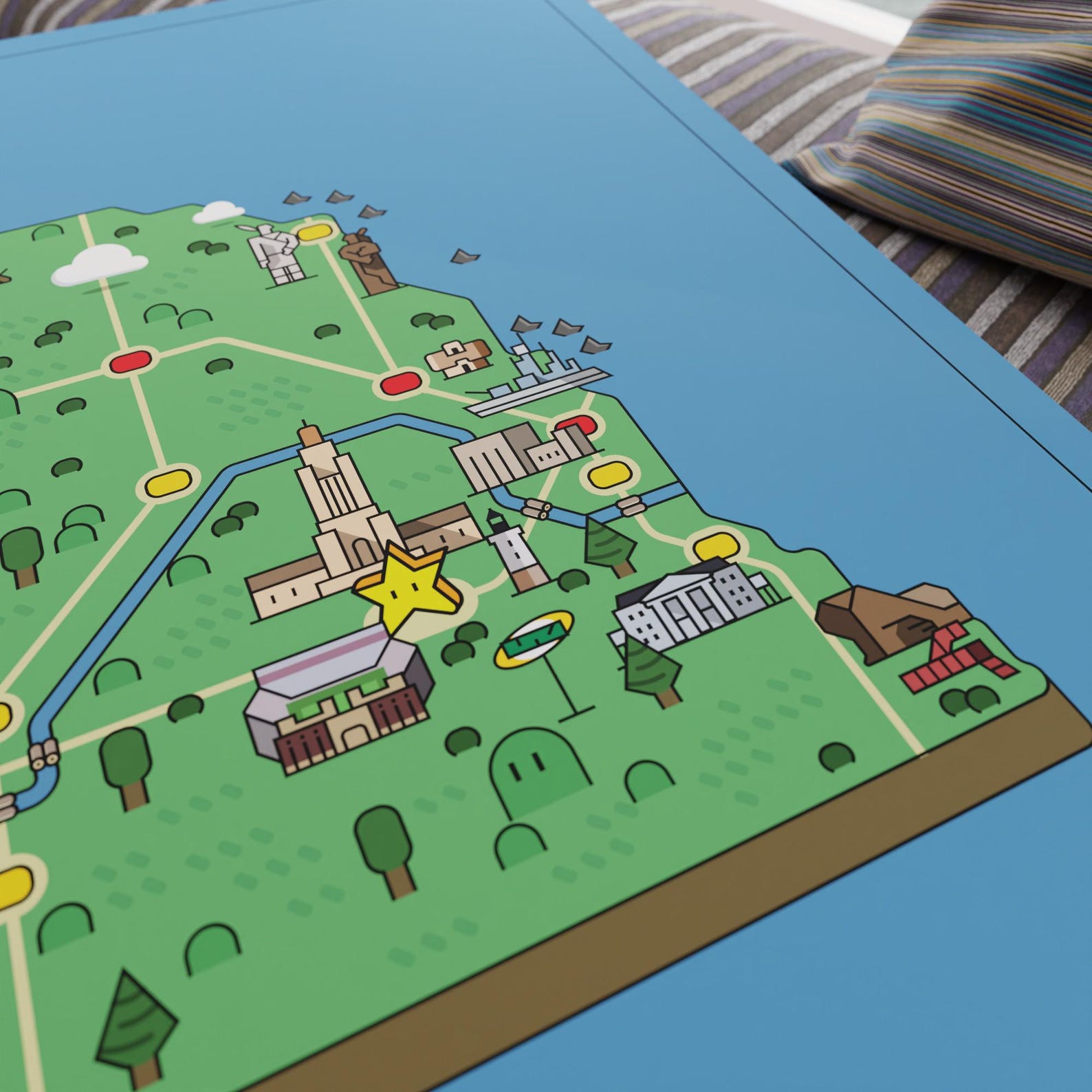 USA: Nebraska Map | Retro Adventure Style | Uniquely Designed Map With ...