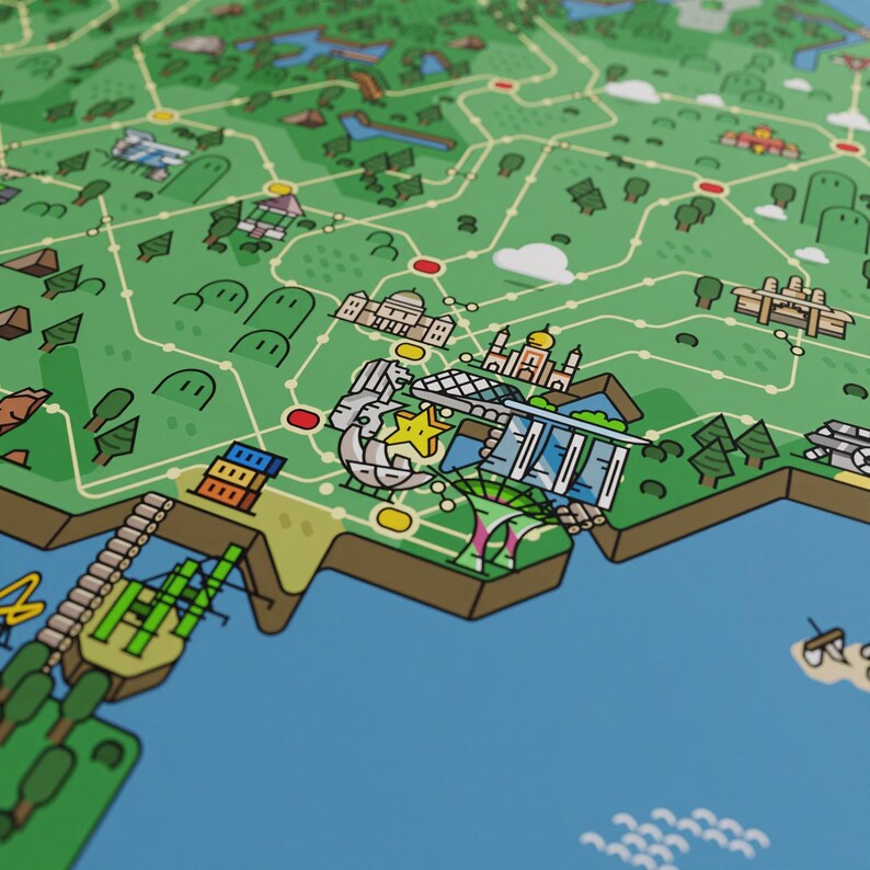Custom Map Commission Map Print / Retro Adventure Game Style - Etsy