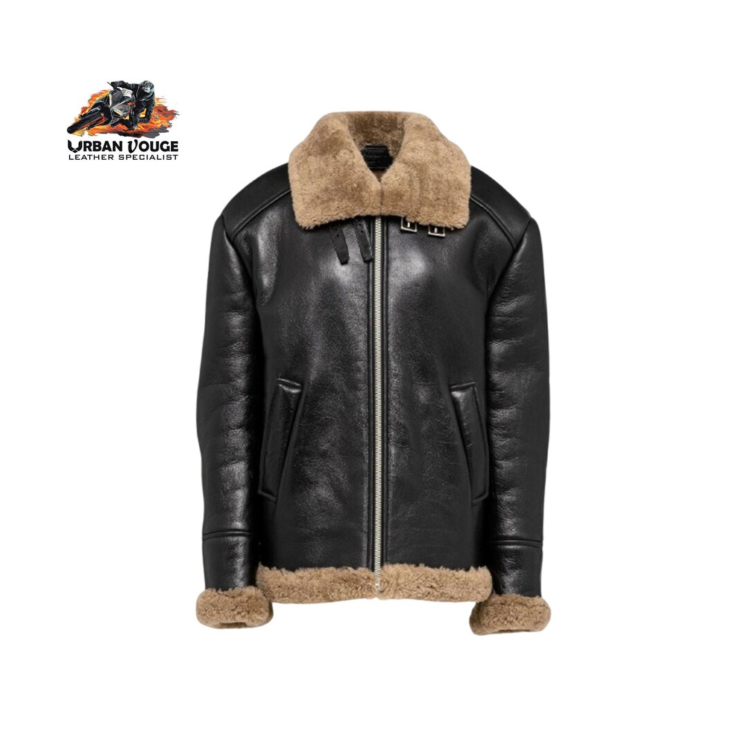 Women's Real Lambskin Leather Aviator Pilot RAF B3 Bomber Jacket ...