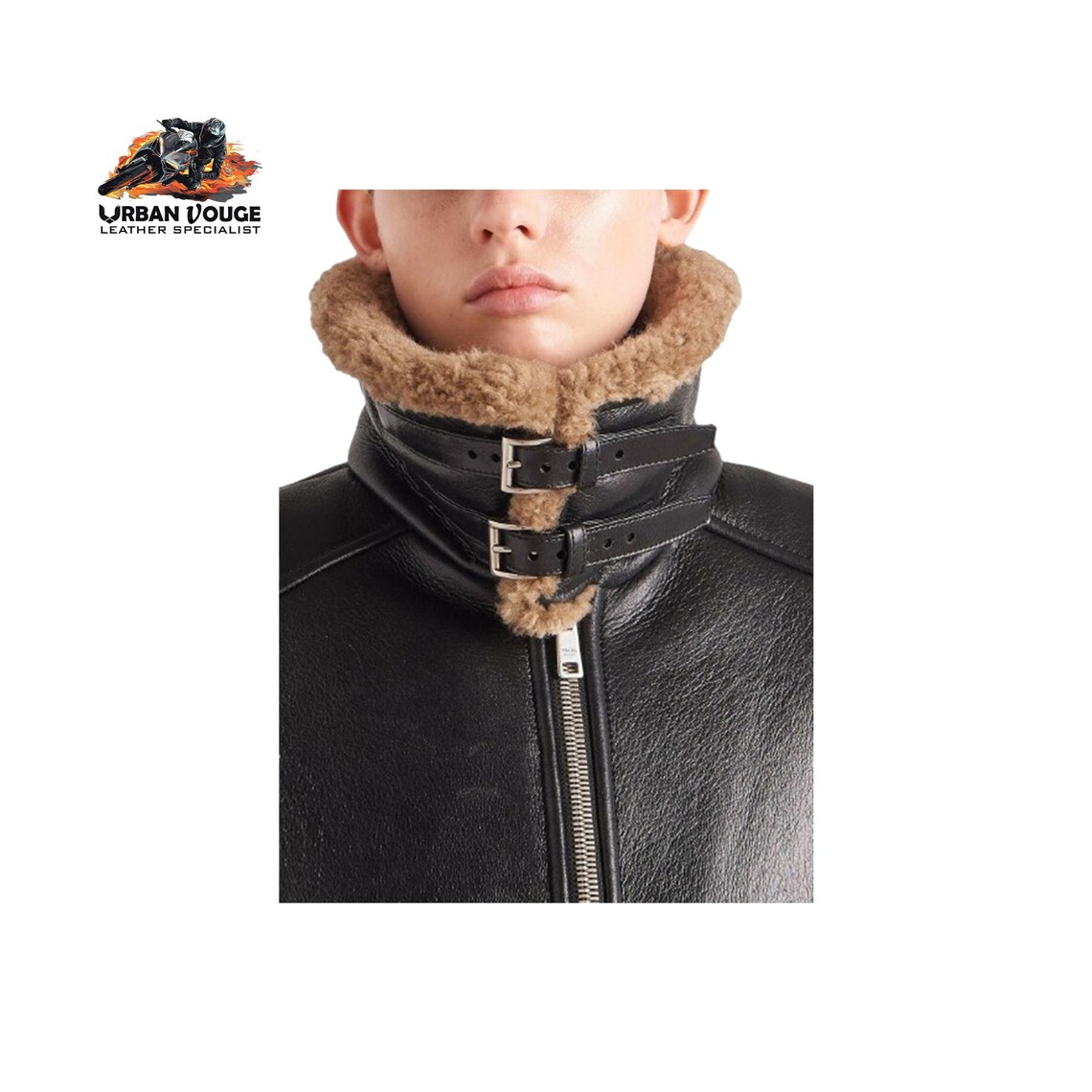 Women's Real Lambskin Leather Aviator Pilot RAF B3 Bomber Jacket ...