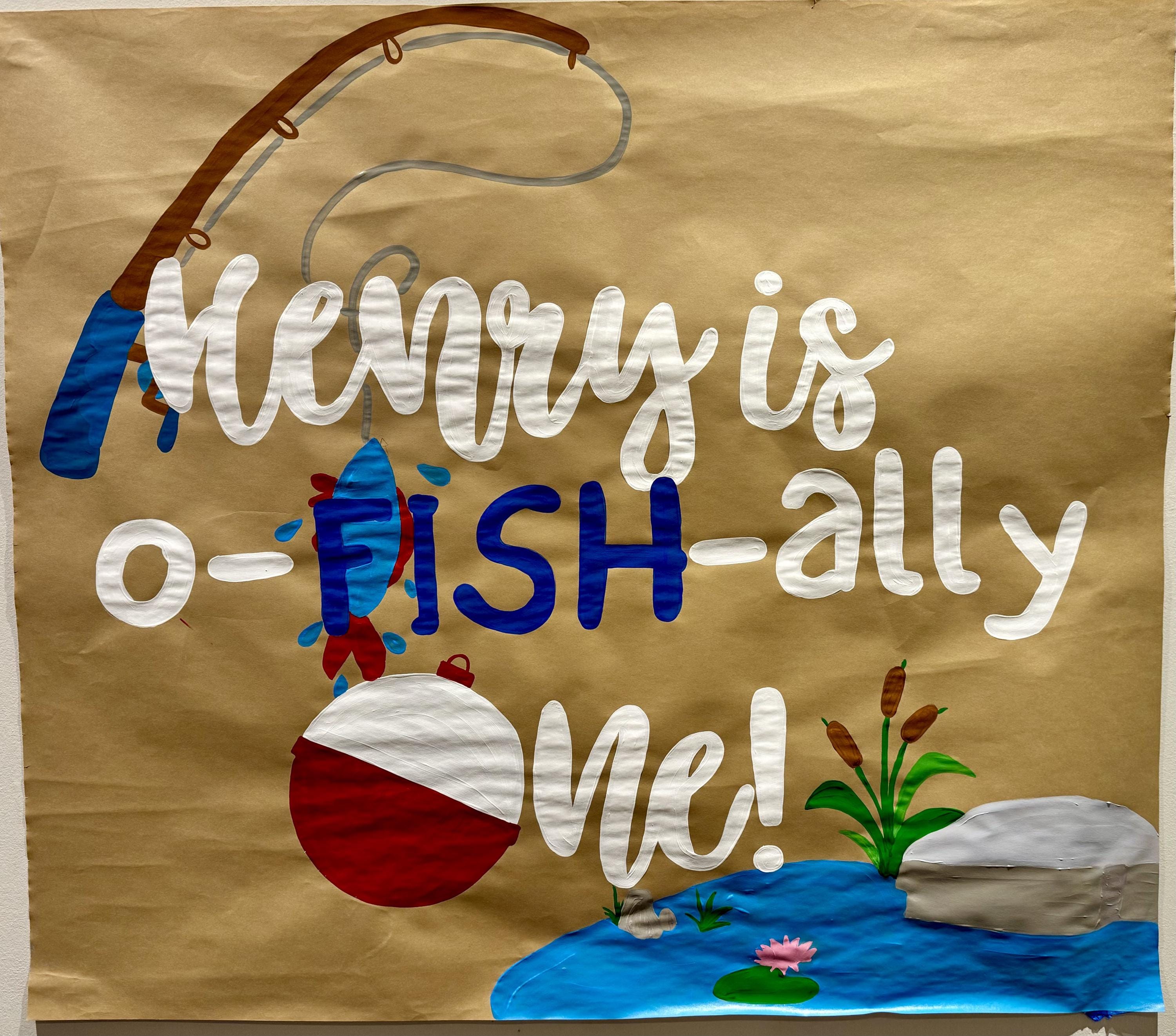 Hand Painted Birthday Banner. Custom Birthday Banner. Brown Paper ...