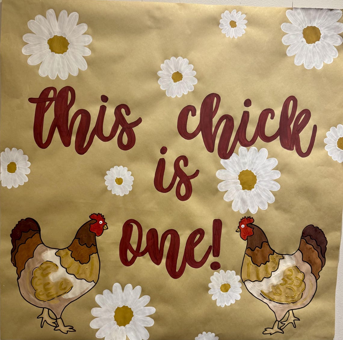 Hand Painted Birthday Banner. Custom Birthday Banner. Brown Paper ...