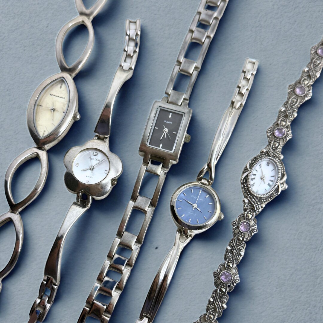 Vintage Ladies Silver Bracelet Watches – Choose From 5 Styles ...