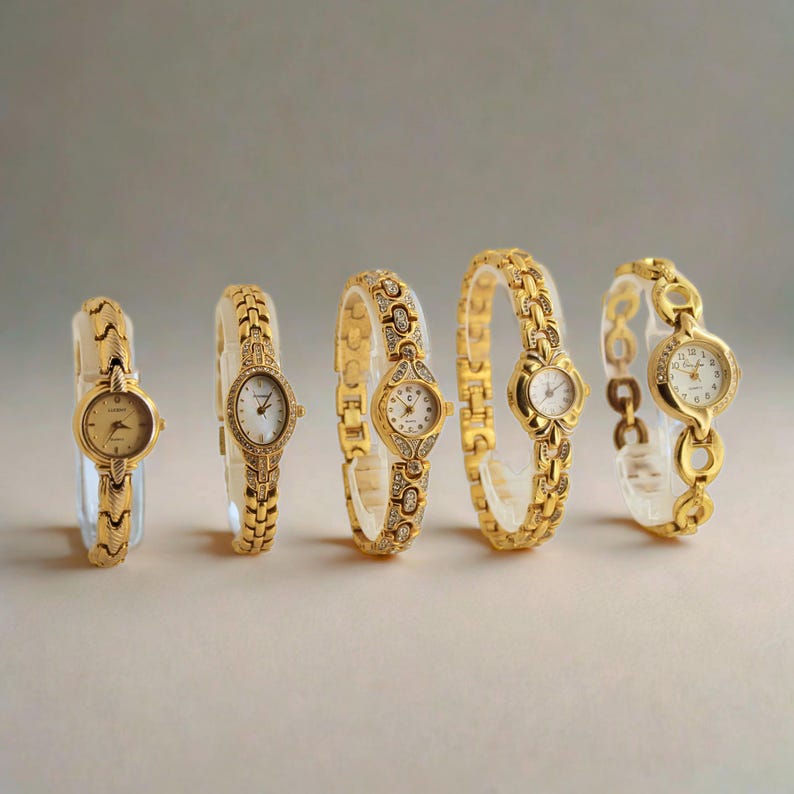 Ornate Vintage Ladies Gold Dress Watches – Lucent, Geneva, Quartz ...
