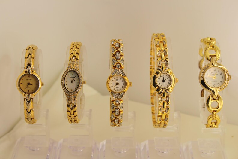 Ornate Vintage Ladies Gold Dress Watches – Lucent, Geneva, Quartz ...