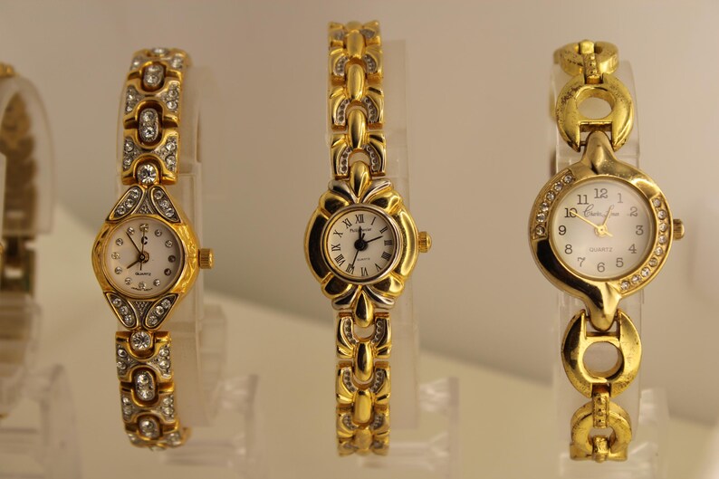Ornate Vintage Ladies Gold Dress Watches – Lucent, Geneva, Quartz ...
