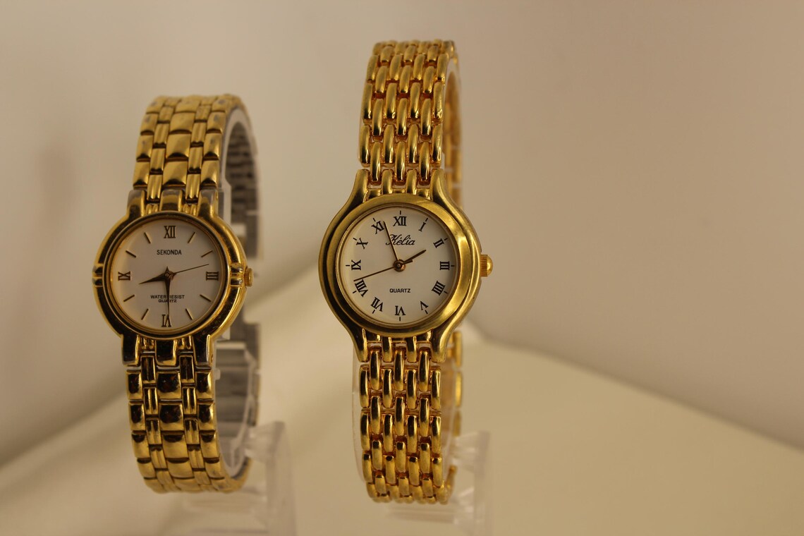 Vintage Gold Tone Ladies Watches – Classic Bracelet Style – Roman ...