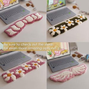Kawaii Aesthetic Angel Wings Rug, Tufting Keyboard Rug, 3D Puffy Wrist ...
