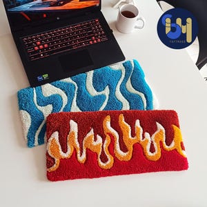 Hand Tufted Gamer Keyboard Rug – Unique Wavy Tufting Design, Puffy ...