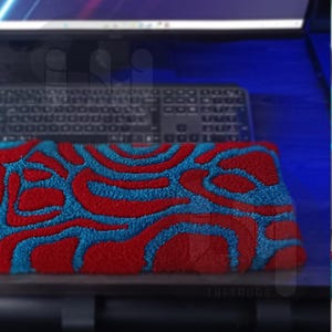 Hand-tufted Gamer Keyboard Rug – Unique Wavy Design, Puffy Wrist ...