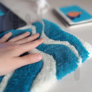 Hand Tufted Gamer Keyboard Rug – Unique Wavy Tufting Design, Puffy ...
