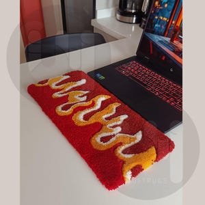 Handcrafted Tufted Gamer Keyboard Rug – Unique Desk & Workspace Decor ...