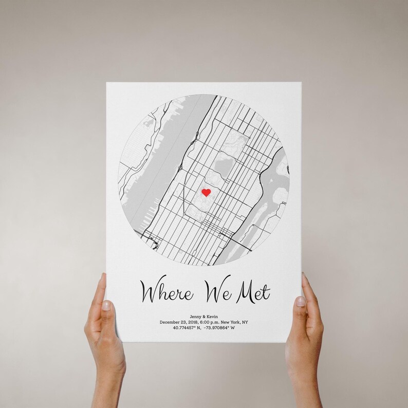 Where It All Began Map, Where We Met Map, Our First Date Map ...