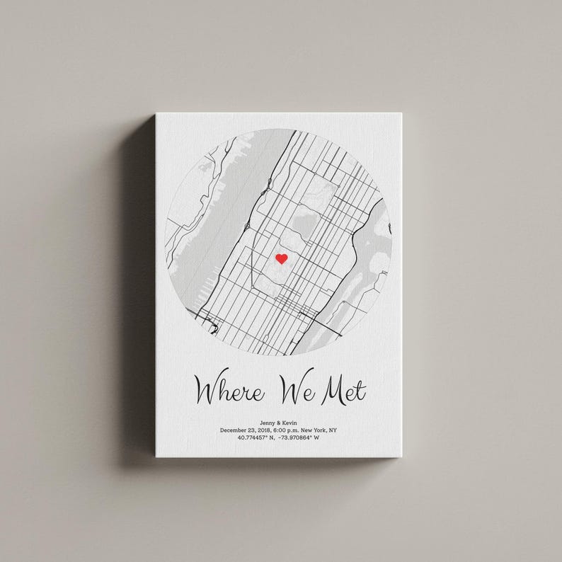 Where It All Began Map, Where We Met Map, Our First Date Map ...