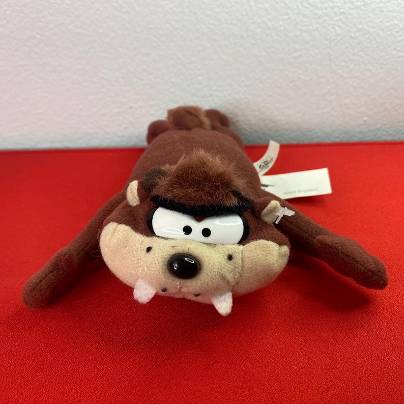 Taz Looney Tunes Tasmanian Devil Laying Plush Play by Play 1996 Toy 7 ...
