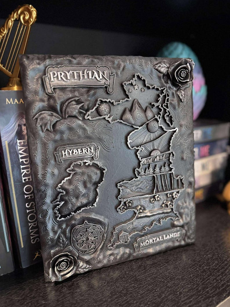 ACOTAR World Map- 3D Prythian Map, the Night Court, Fantasy Book Map, A ...