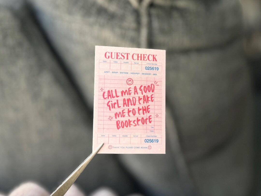 Call Me a Good Girl Guest Check STICKER- Romance Bookish Sticker ...