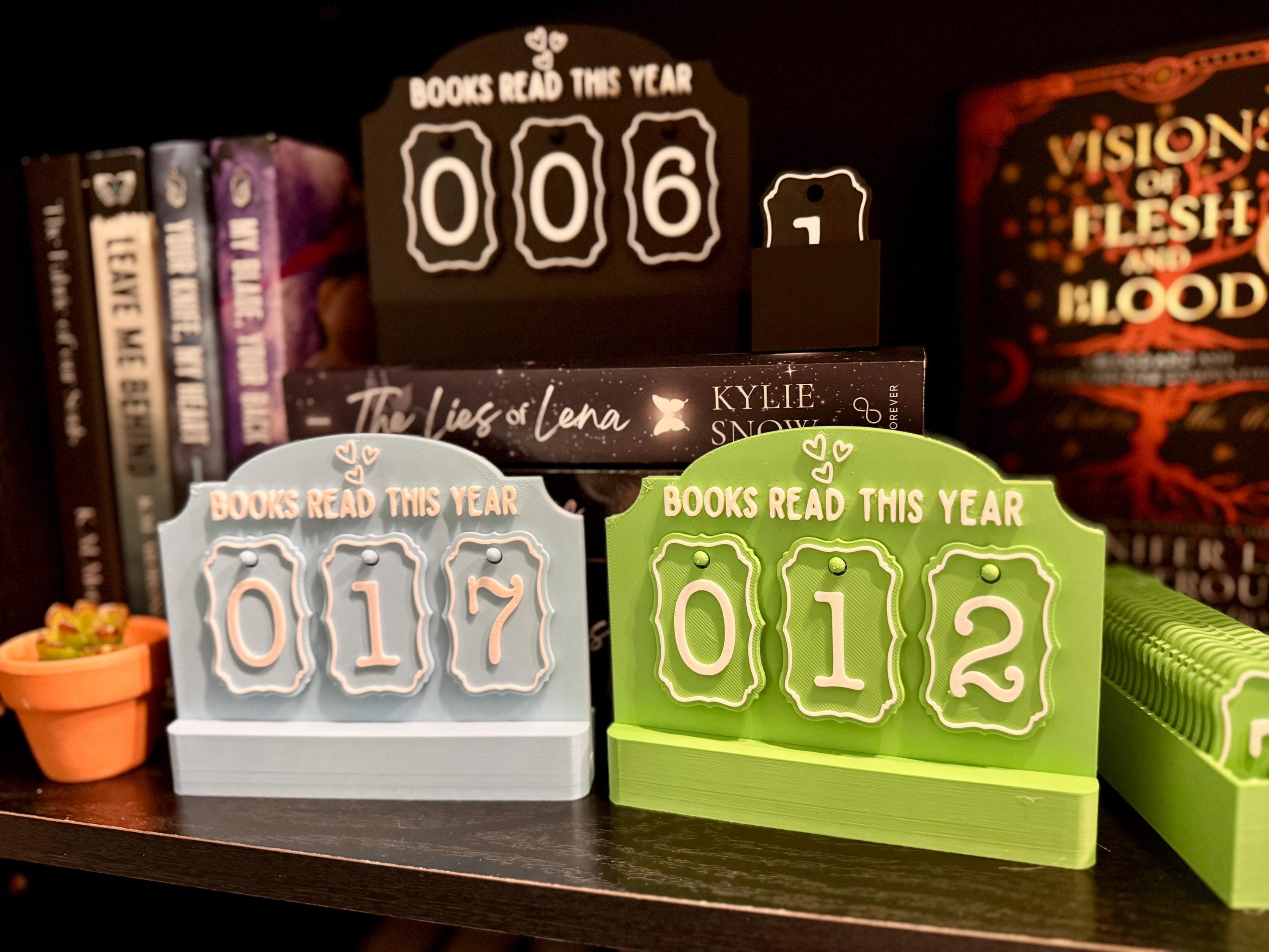 Book Tracker Counter- Reading Counter Bookshelf Decor, 3D Printed Book ...