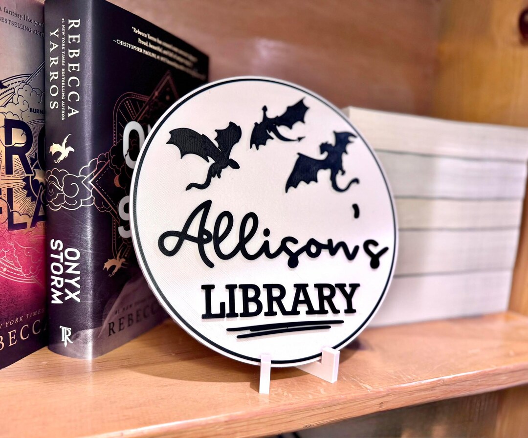 Personalized Library Sign- Fantasy Bookish Decor, Custom Name Sign ...