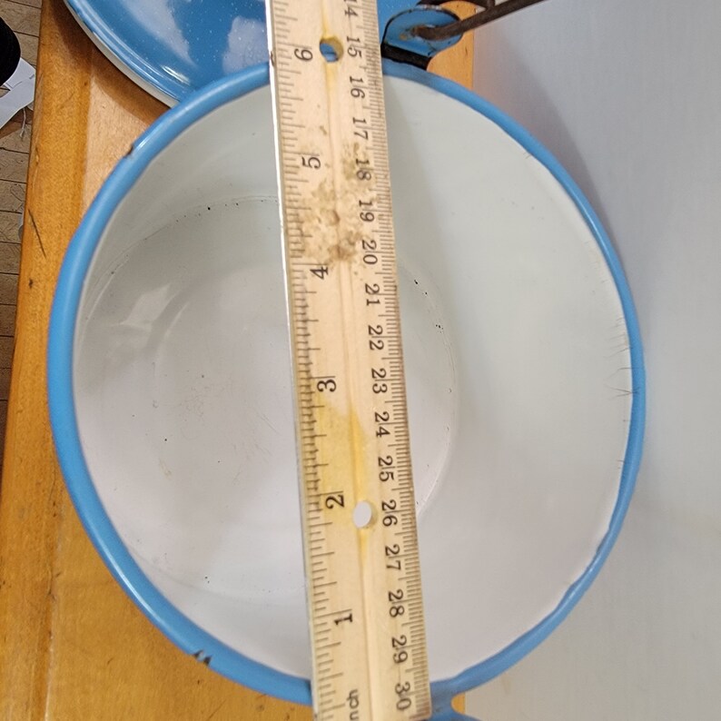 Vintage Baby Blue Enamelware Berry Pot Blue Enamel Ware Pot - Etsy