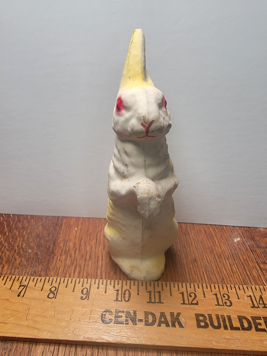 Vintage Paper Mache Bunny. Old Paper Mache Bunny, Vintage Yelllow Bunny ...