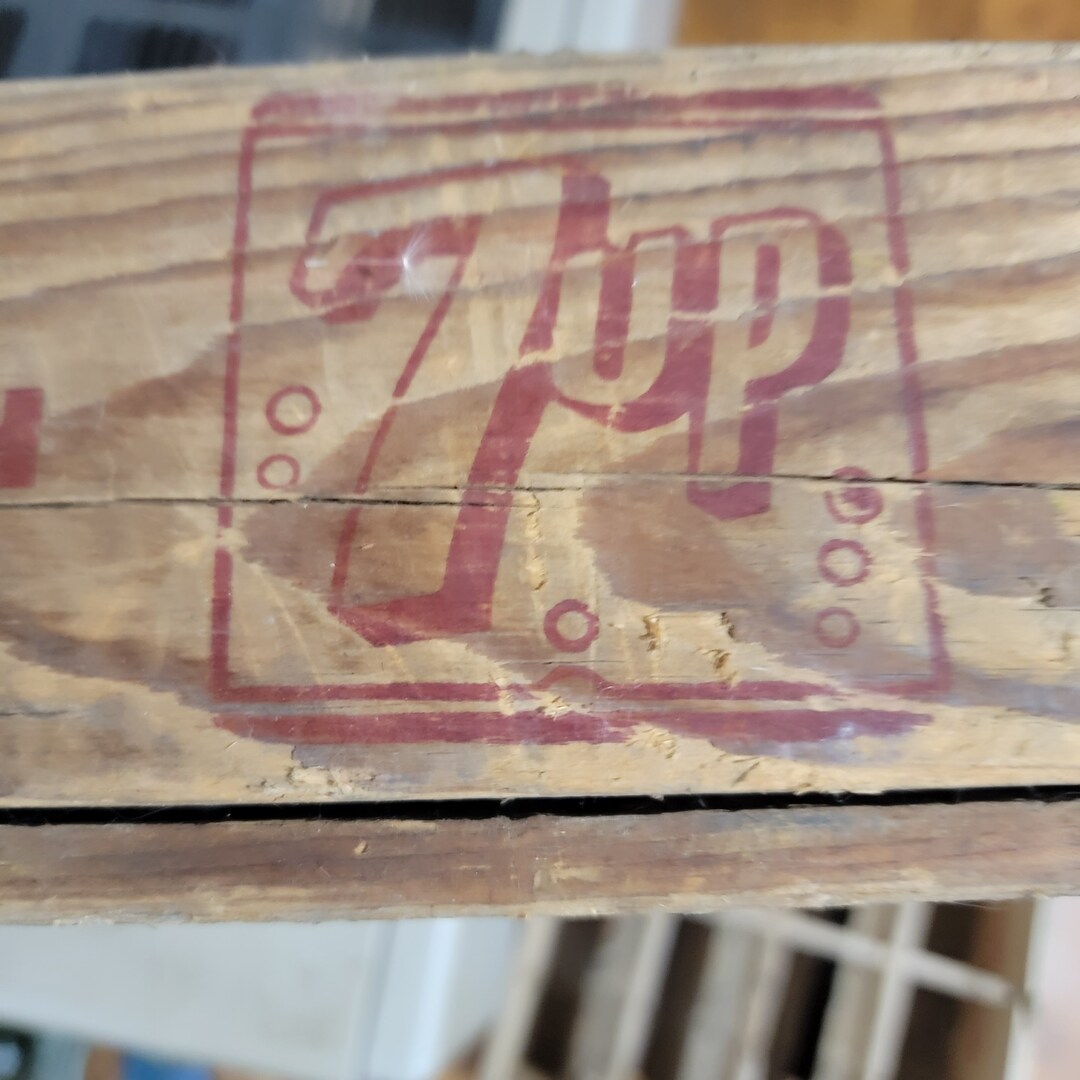 Vintage 7up Pop Bottle Crate, Old Seven up Pop Crate, 7up Wood Crate ...