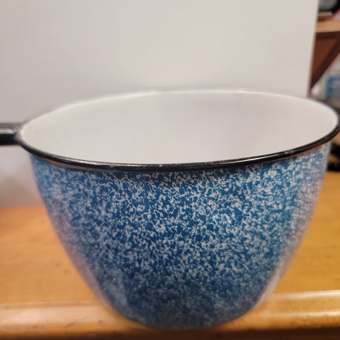 Vintage Baby Blue Speckle Enamelware Saucepan, Blue Enamel Ware Pot ...