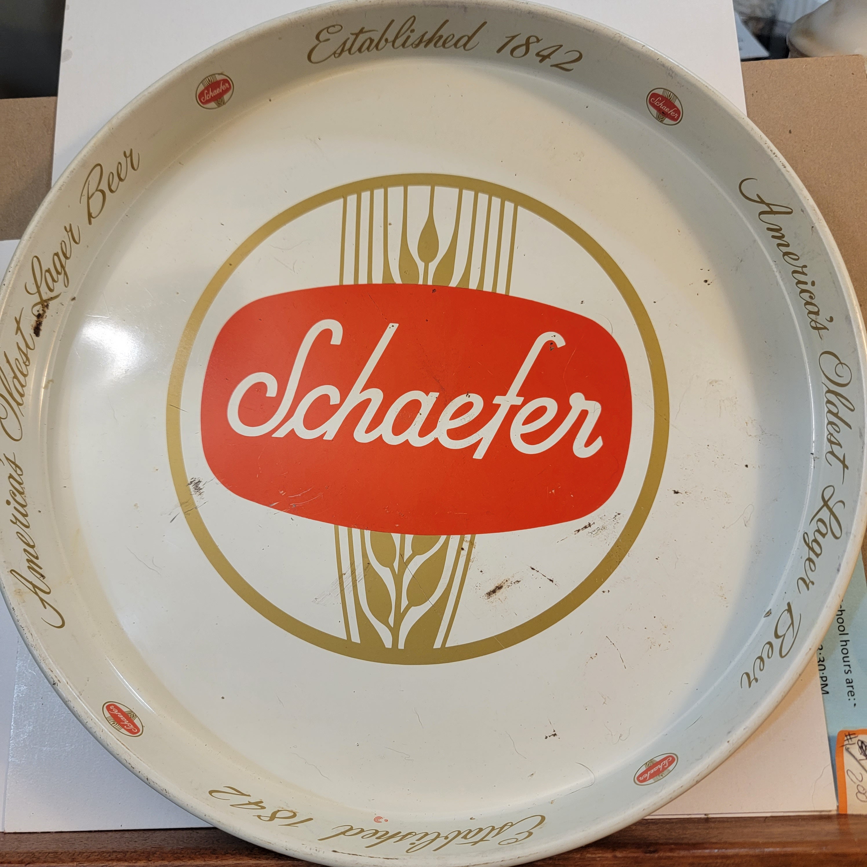 Bar Tray, Old Advertising Beer Tray, Schaefer Bar Tray, Schaefer Beer ...