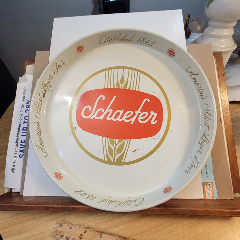 Bar Tray, Old Advertising Beer Tray, Schaefer Bar Tray, Schaefer Beer ...