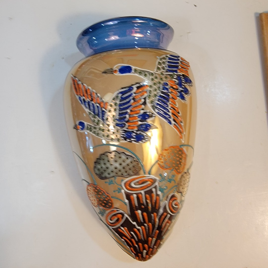 Vintage Japan Luster Wall Pocket, Lustre Wall Pocket, Vintage Wall ...