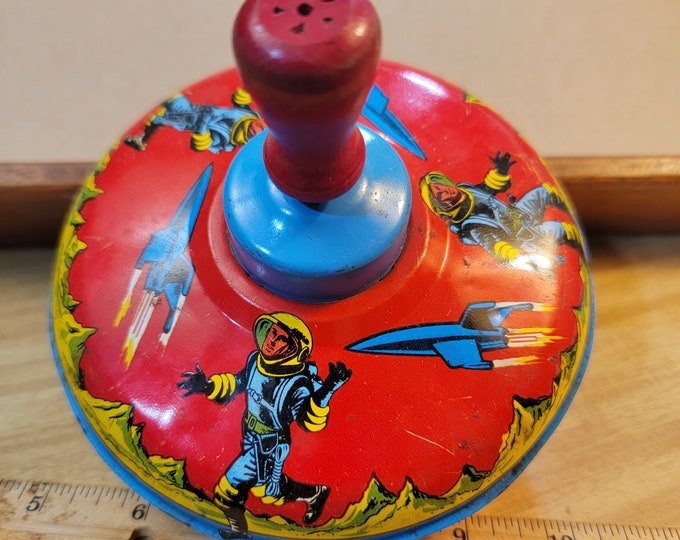 Vintage Metal Space Top, Toy Top, Space Spinner, Vintage Toy, Vintage ...