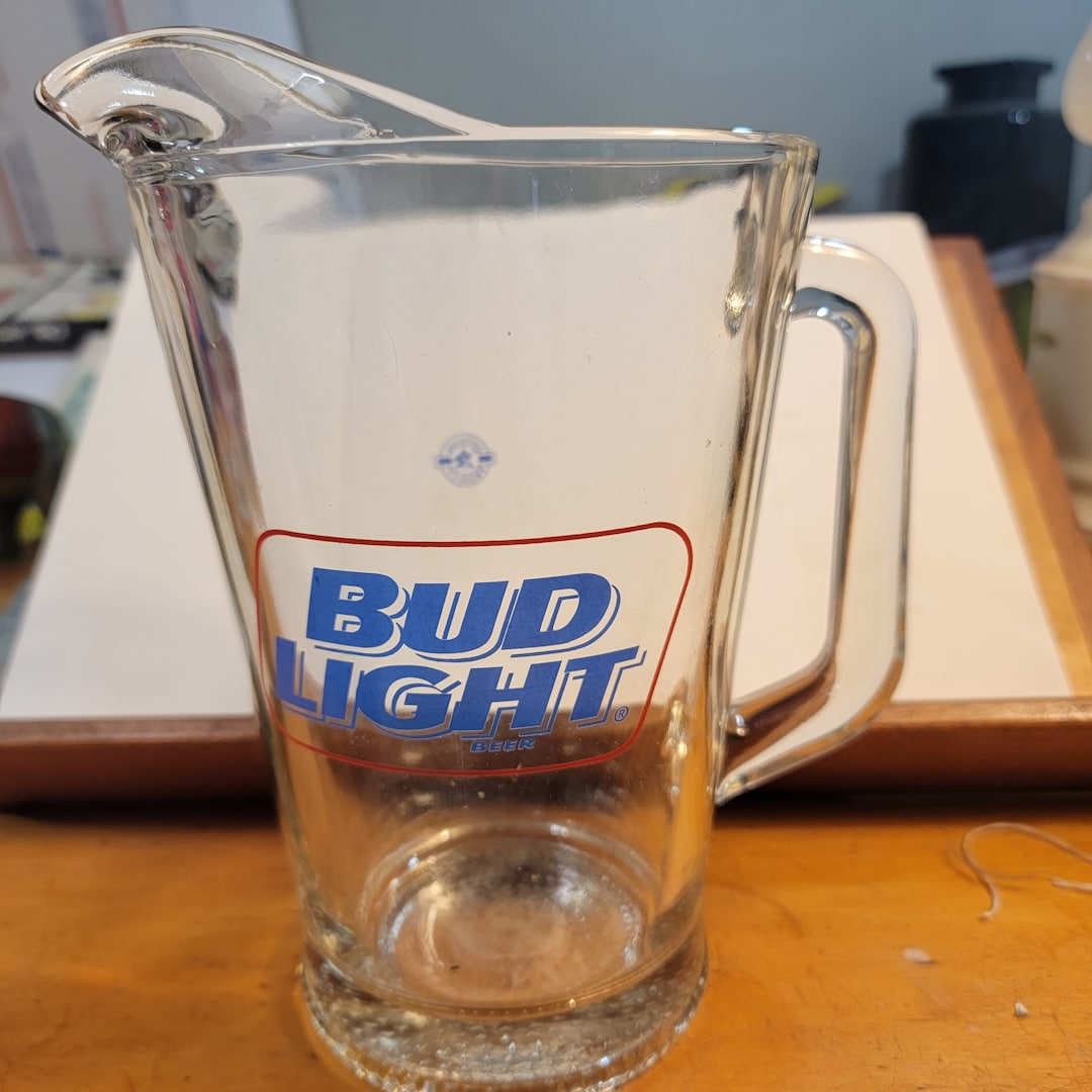 Vintage Bud Light Glass Pitcher, Bud Light Pitcher, Breweriana Pitcher ...