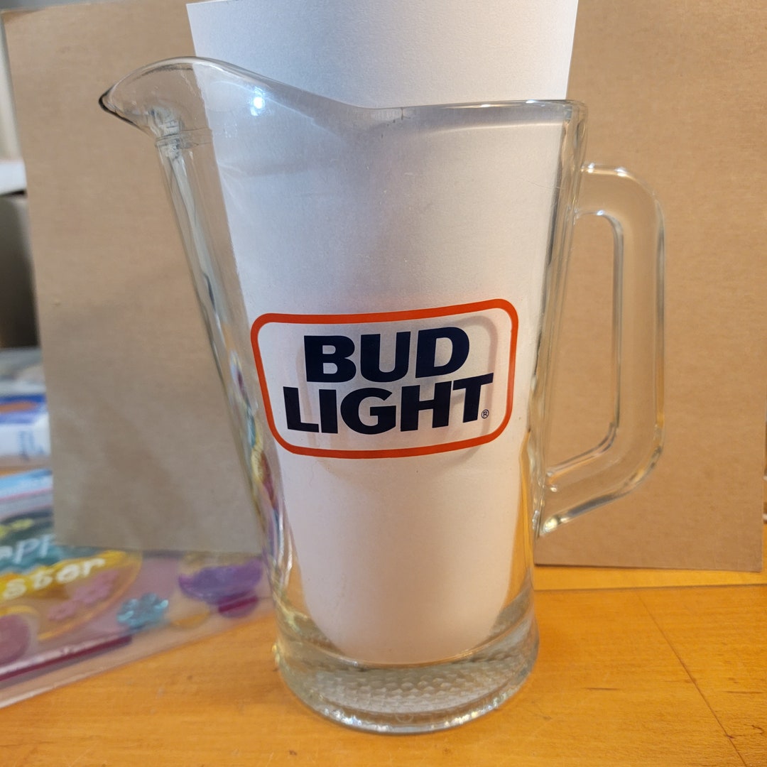 Vintage Bud Light Glass Pitcher, Bud Light Pitcher, Breweriana Pitcher ...
