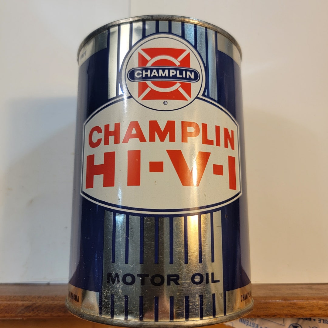 Vintage Champlin HI V I Motor Detergent Tin, Champlin Tin, Champlin Oil ...