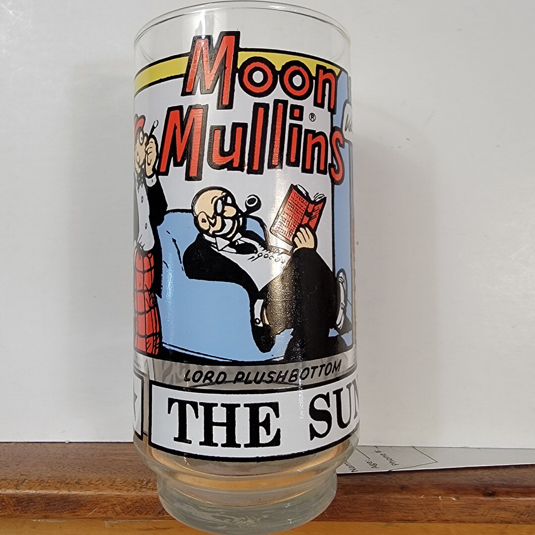 Sunday Funnies Moon Mullins Glass, New York News 1976 Cartoon Glasses ...