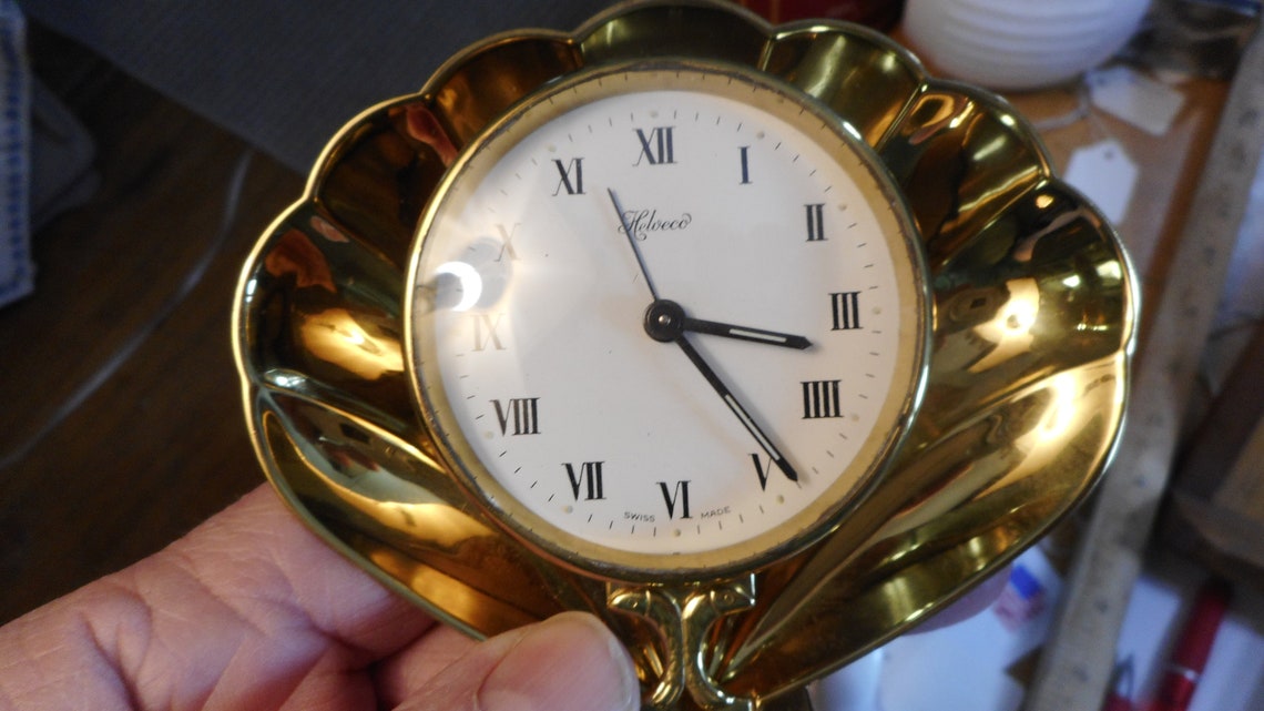 Vintage Helveco Clock Swiss Clock Clamshell Clock Swiss | Etsy